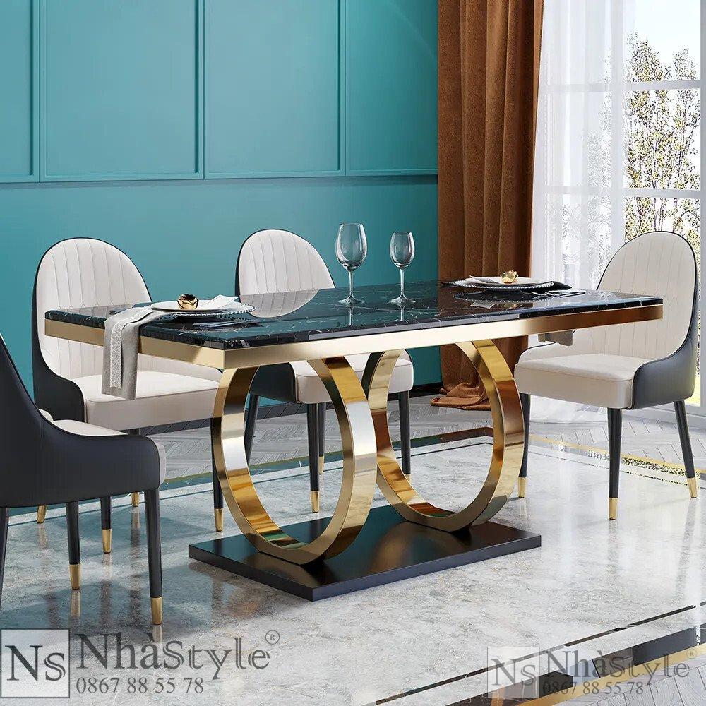 Bàn Ăn Chân Inox Mặt Đá 056S – Nhà Style